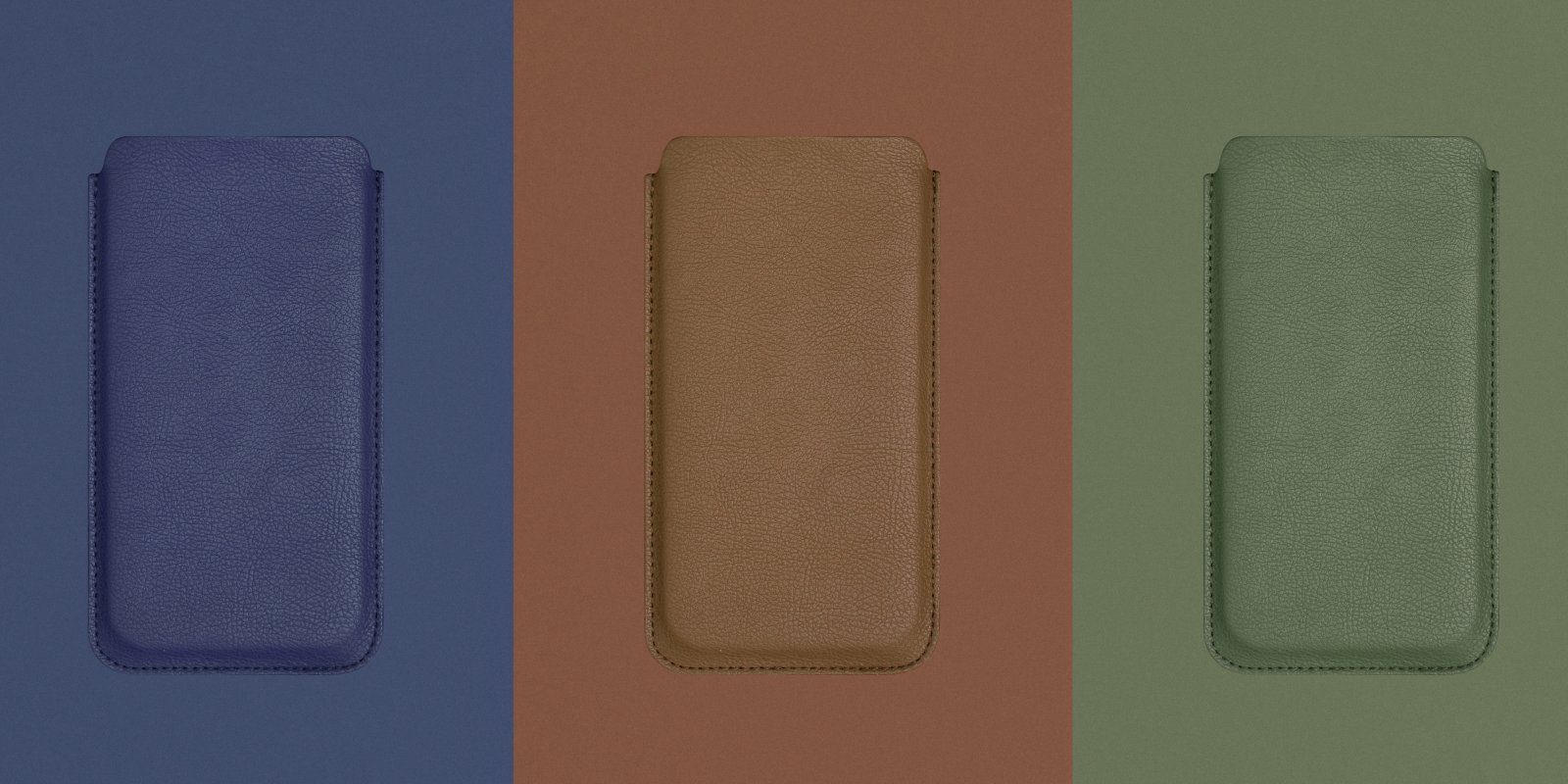 Minimalist classic sleeve for iPhone 15 Pro - Black - Real Ostrich Leather