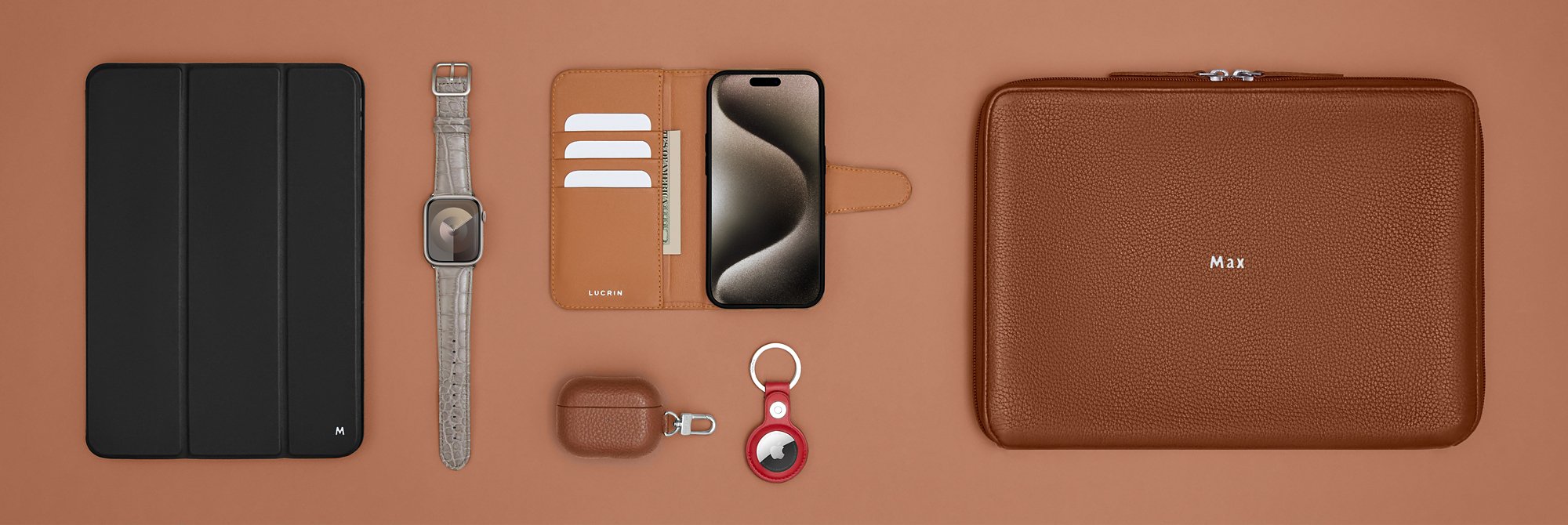Capas Apple em Couro, totalmente personalizáveis