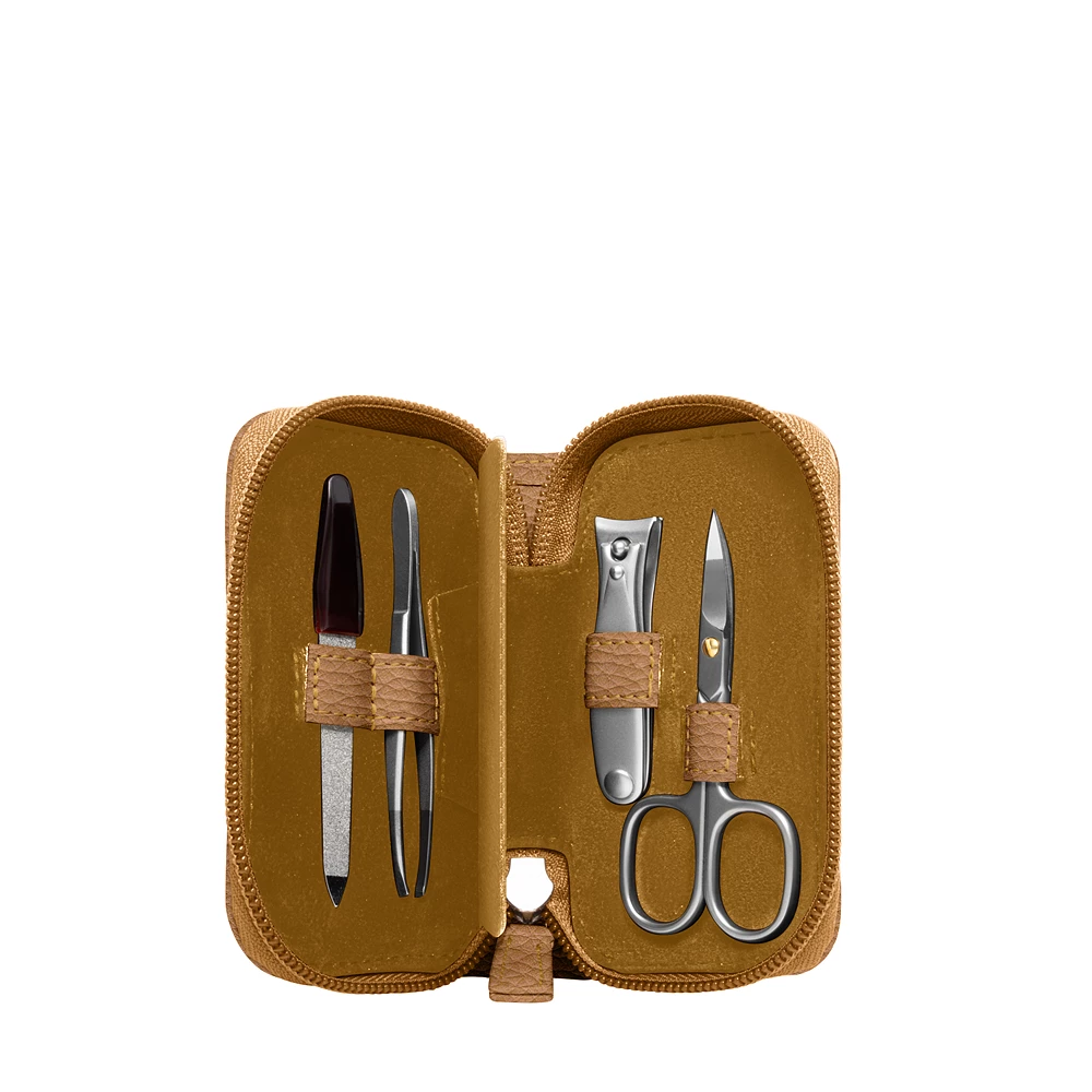 Manicure Set with Leather Case | LUCRIN Geneva - Natural - Pebbled Leather