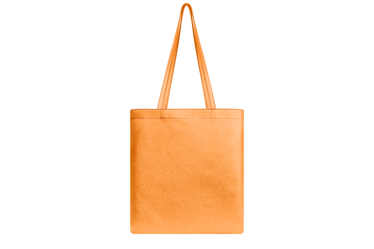 Leather everyday tote bag - Orange - Metallic Leather