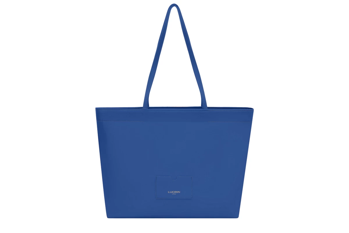 Leather Shopper Tote Bag - Royal Blue - Smooth Leather