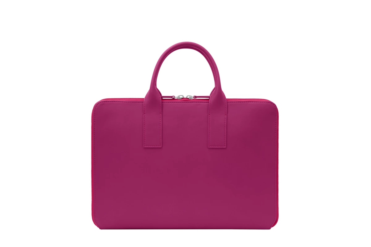 | Leather Laptop Case with Handle for MacBook Neo | LUCRIN - Fuchsia ...