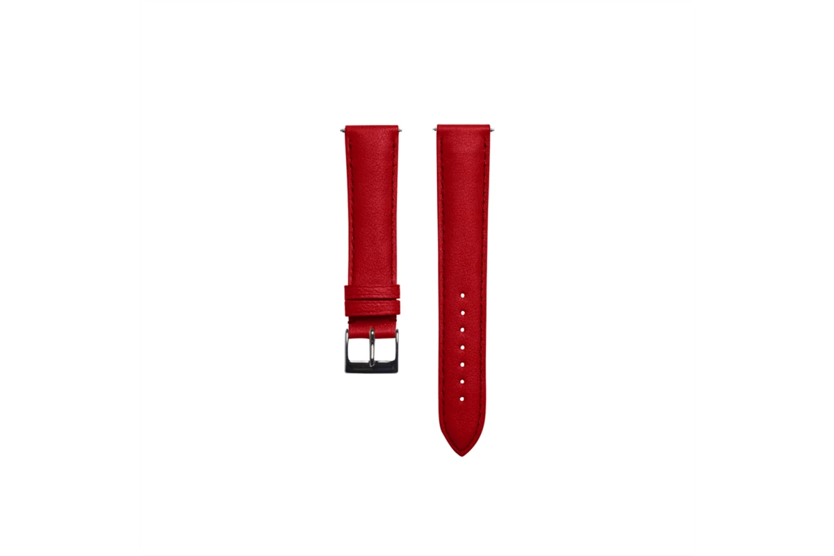 | Customizable Leather Watch Strap for 24 mm Watches - Red - Smooth ...