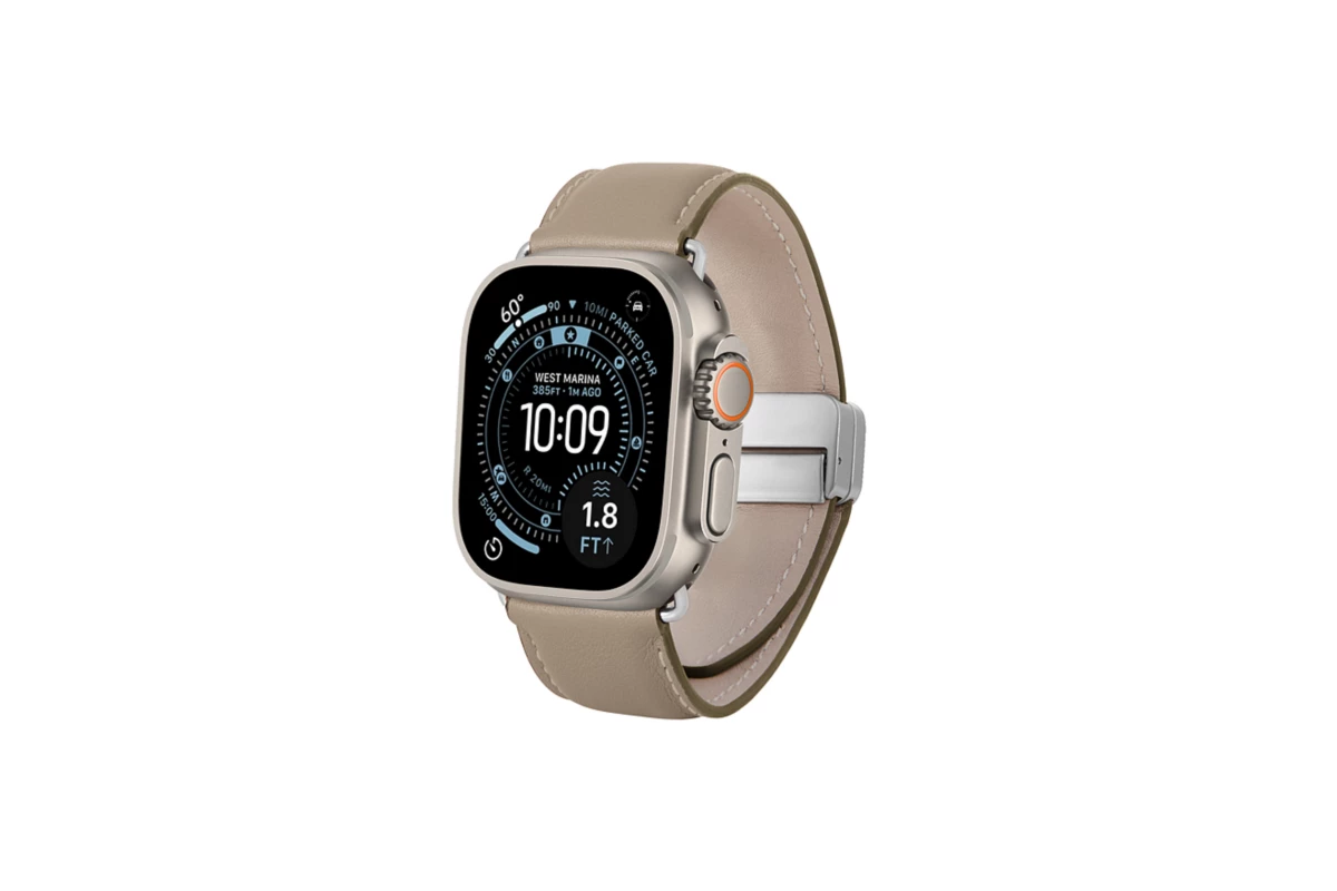 Apple Watch Ultra Strap with Sliding Buckle Closure - Light Taupe ...