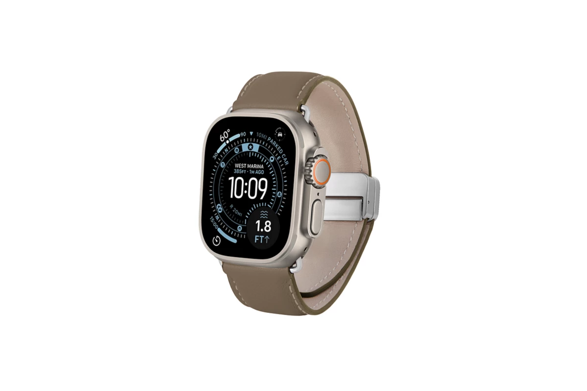 | Apple Watch Ultra Strap with Sliding Buckle Closure - Light Taupe ...