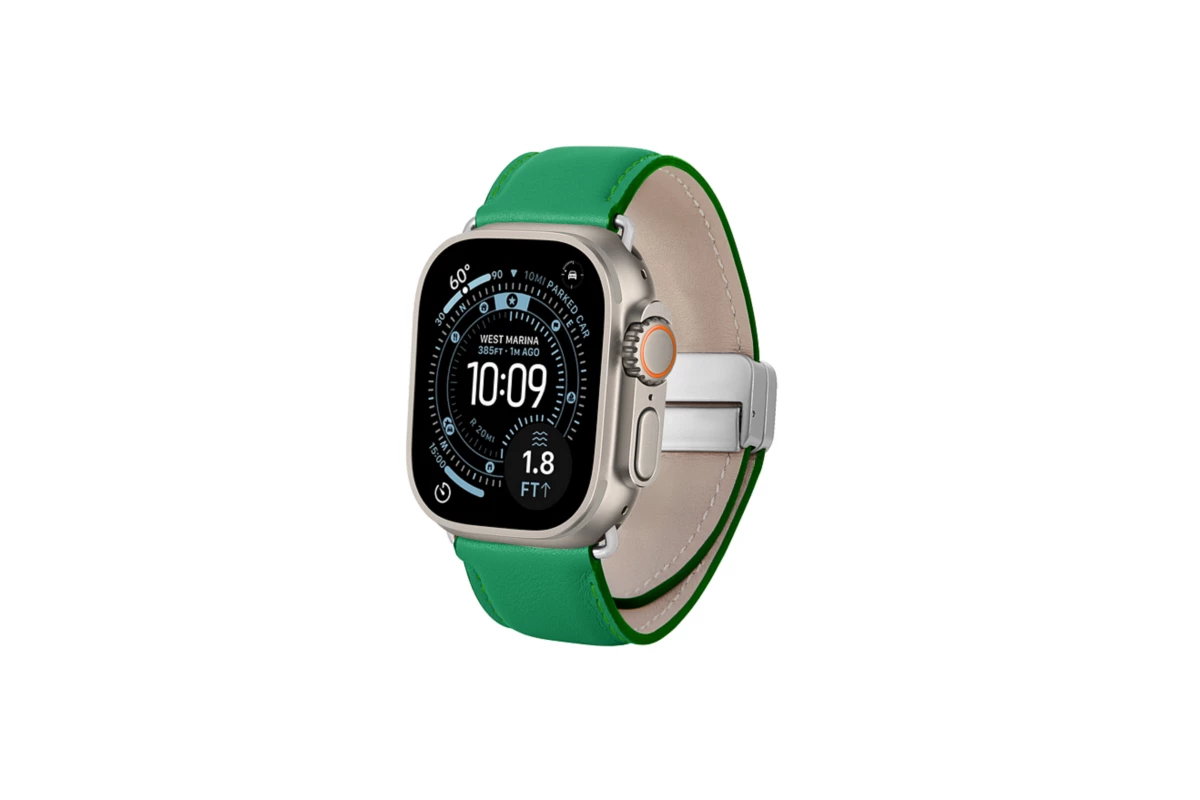 Apple Watch Ultra Strap with Sliding Buckle Closure - Light Green ...