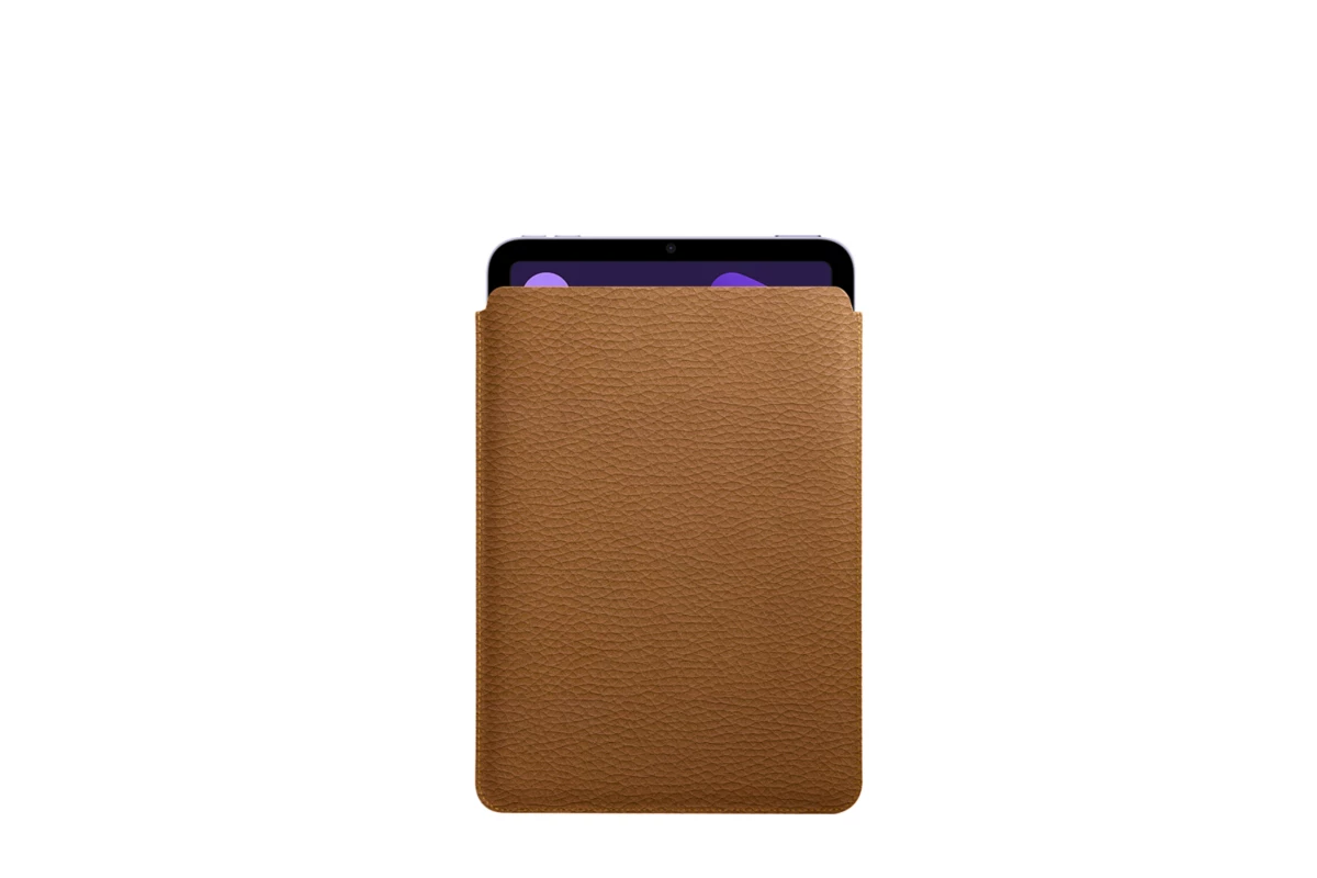 Leather Envelope for iPad mini 7 - Natural - Pebbled Leather