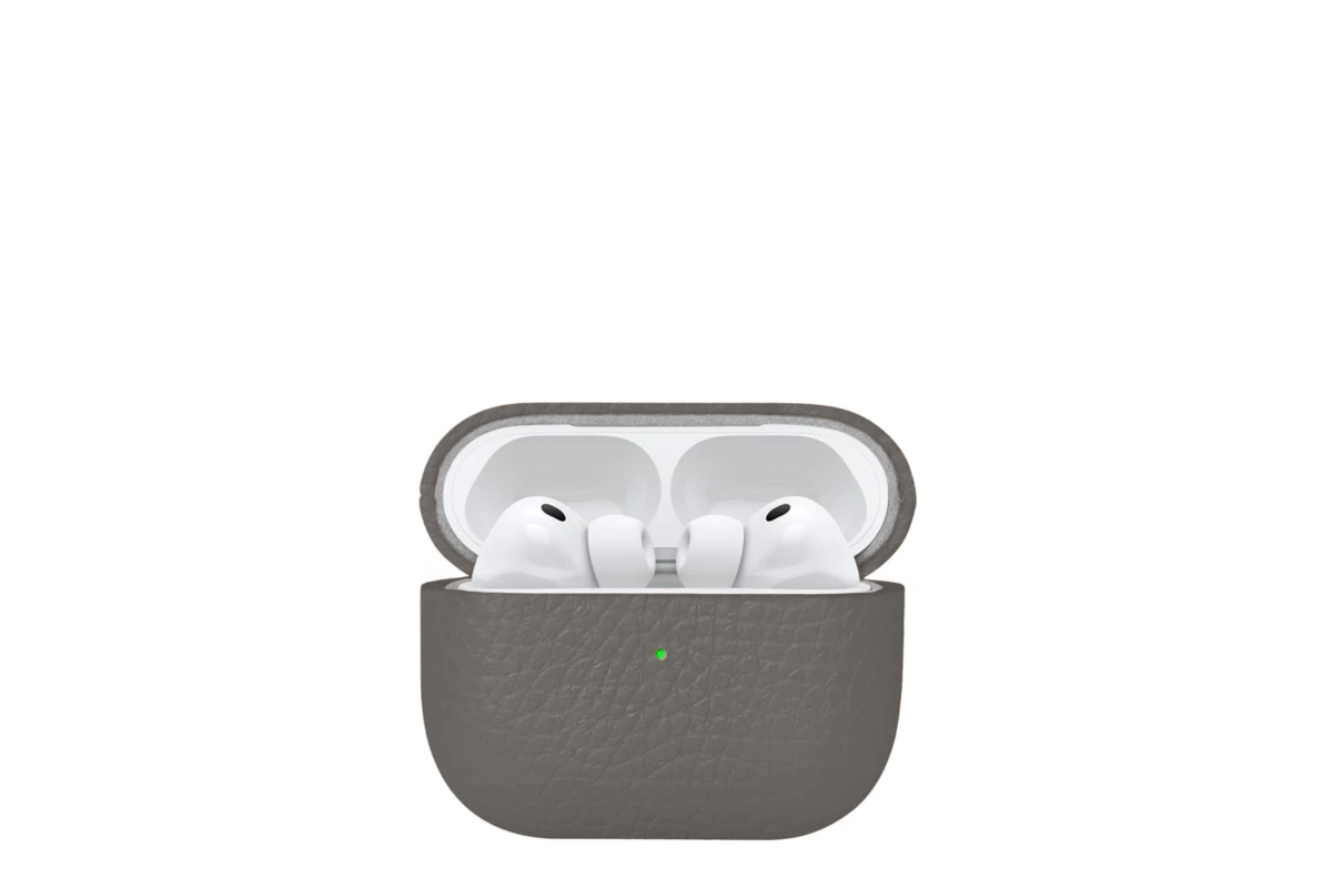 AirPods Pro 3 レザーケース パーソナライズ可能 | LUCRIN - マウスグレイ - シボ付き革