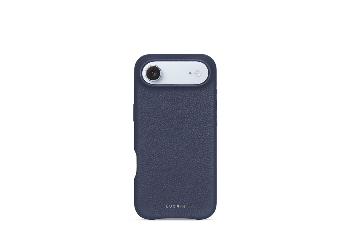 iPhone Air Luxury Bumper Case | LUCRIN Personalized Leather - Navy Blue ...