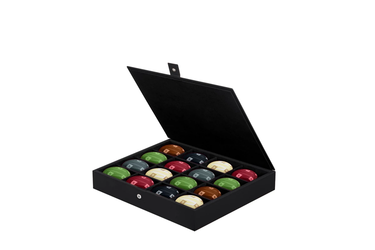 | Coffee capsule storage box in leather | Customizable - Black - Smooth ...