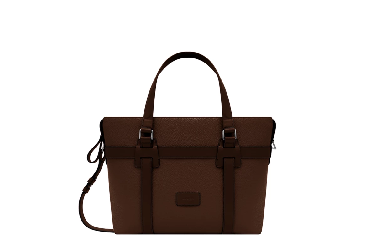 | Business Tote - LO | Large Leather Business Tote - Dark Brown ...