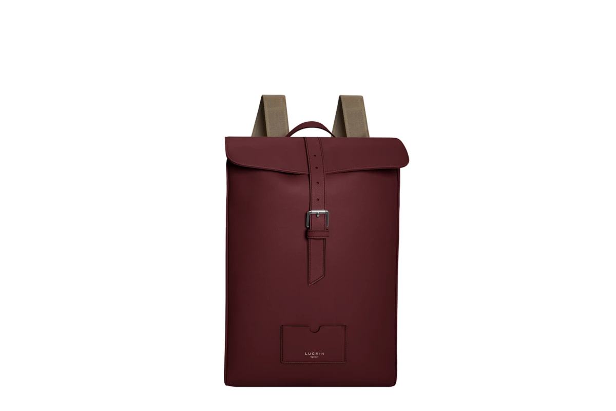 Luxury City Backpack - Burgundy - Pebbled Leather