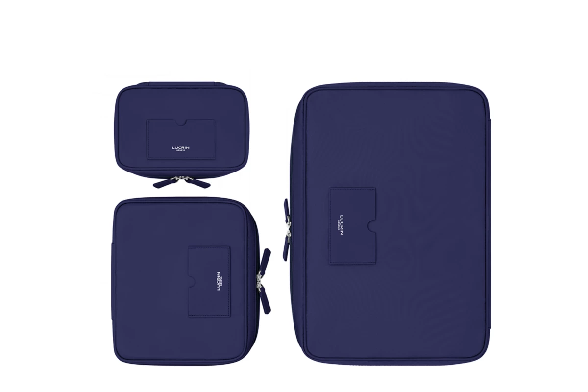 Travel Cubes Set in Nylon | LUCRIN Travel Set - Navy Blue - Premium Nylon