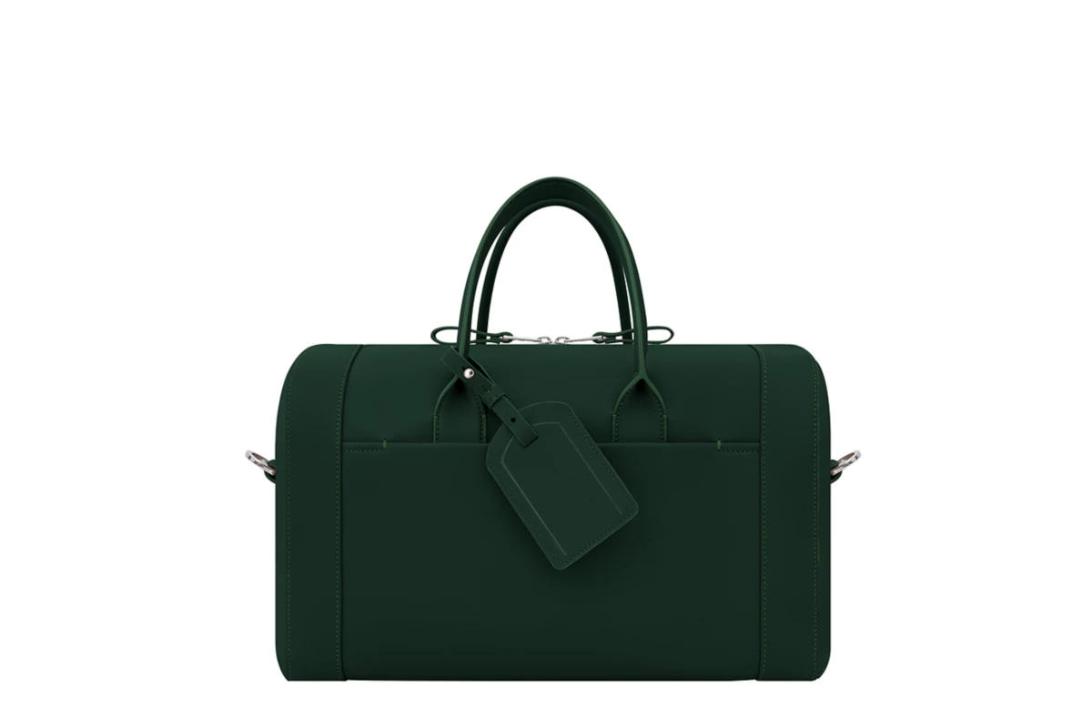 | Weekender Bag LUCRIN Geneva in personalised leather - Dark Green ...