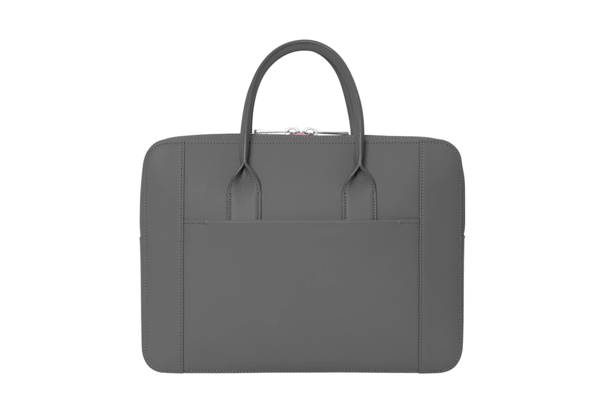 | Leather Slim Laptop Bag for 13 inch laptop - Mouse-Grey - Smooth Calf ...