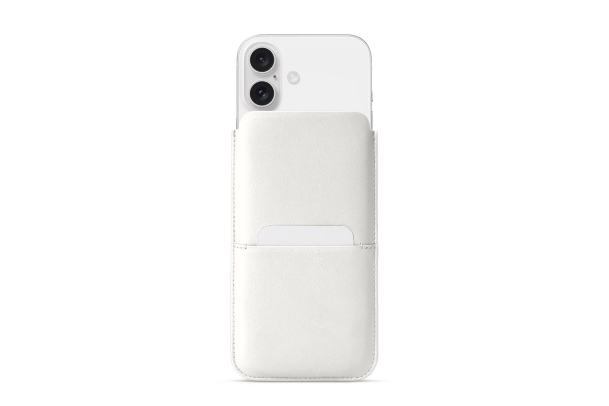 iPhone 17 pouch with pocket | Personalised Leather Sleeve - White ...