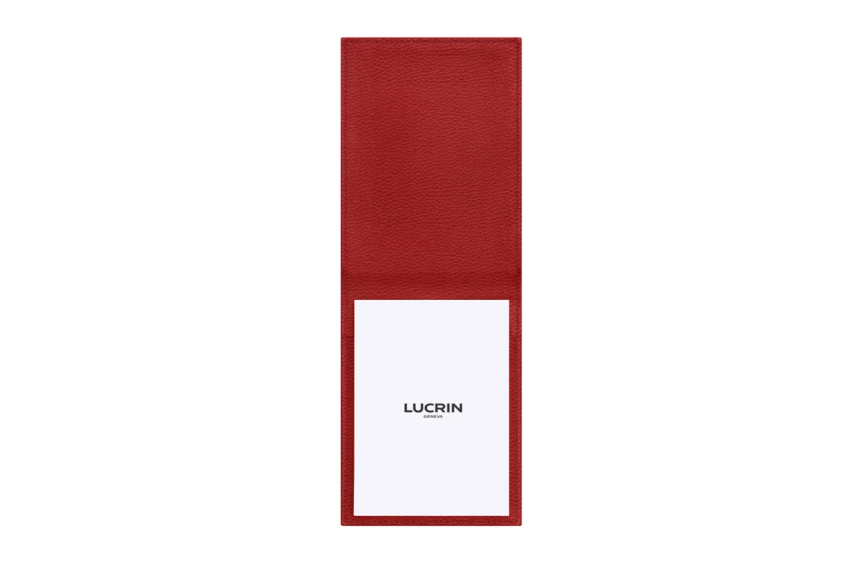 Leather Notepad A6 | LUCRIN Writing Pad - Red - Pebbled Leather
