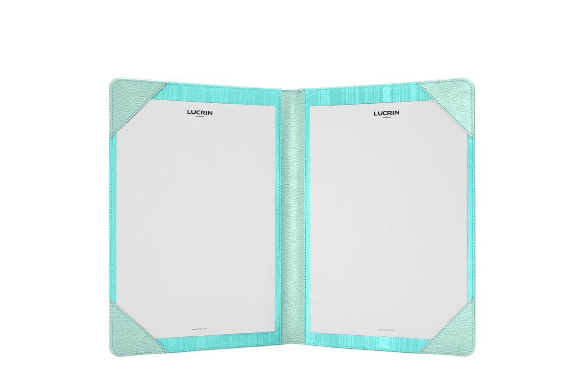 | Signature book - Pastel Aqua - Pebbled Leather