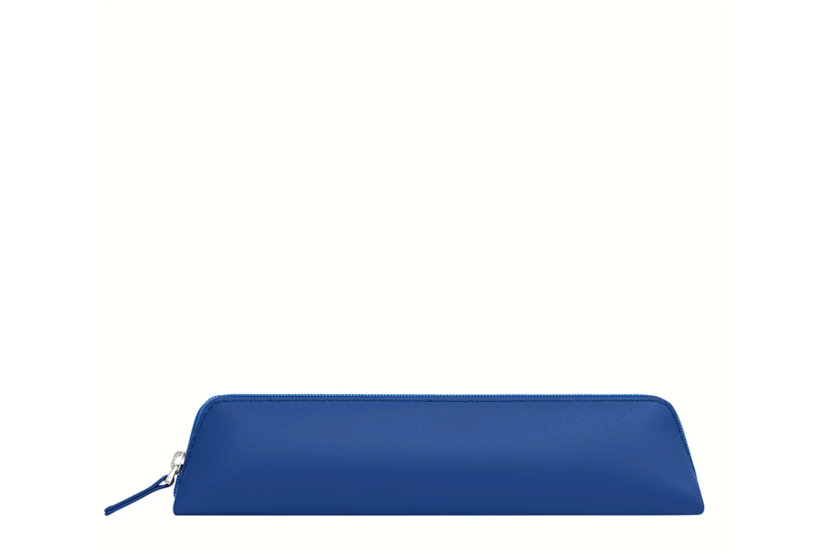 Leather Makeup Brush Case | LUCRIN Geneva - Royal Blue - Smooth Leather