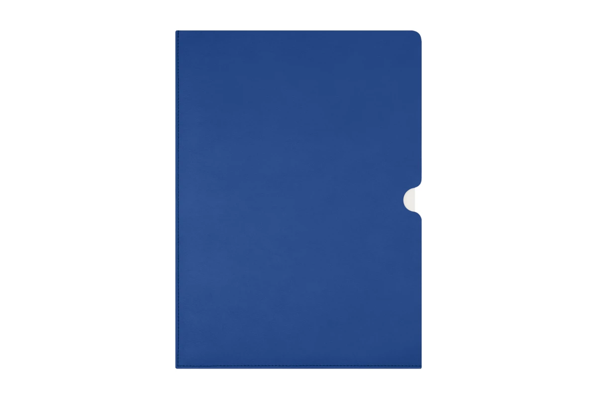 Custom Leather A4 Document Folder - Royal Blue - Smooth Leather