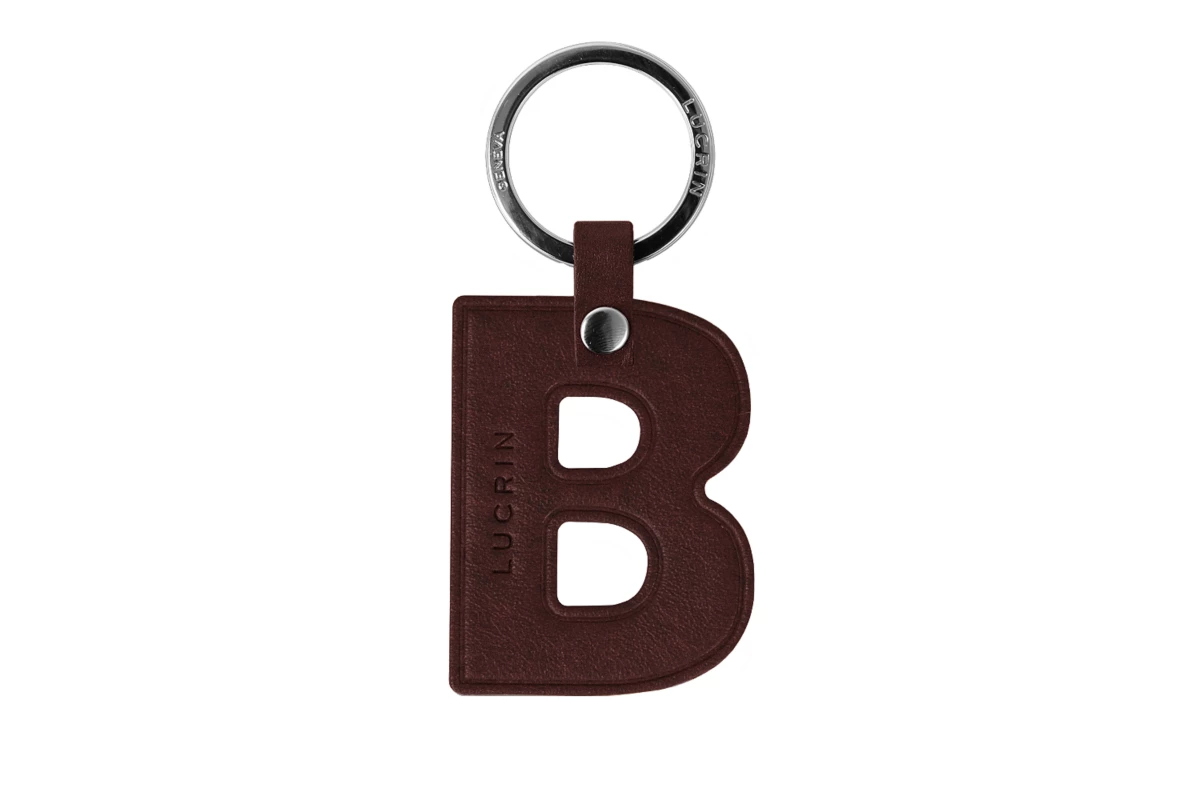 | Leather Alphabet Keychain by LUCRIN Geneva - Dark Brown - Vegetable ...