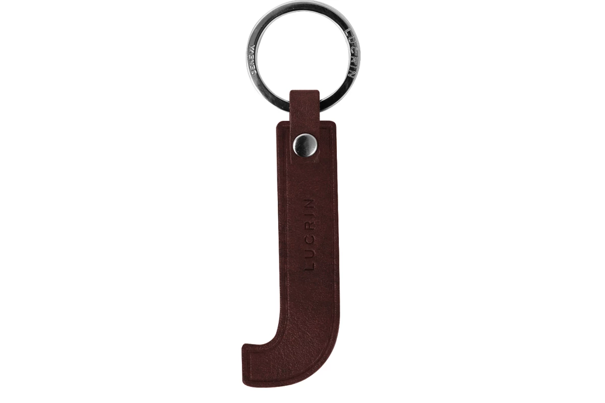 | Leather Alphabet Keychain by LUCRIN Geneva - Dark Brown - Vegetable ...