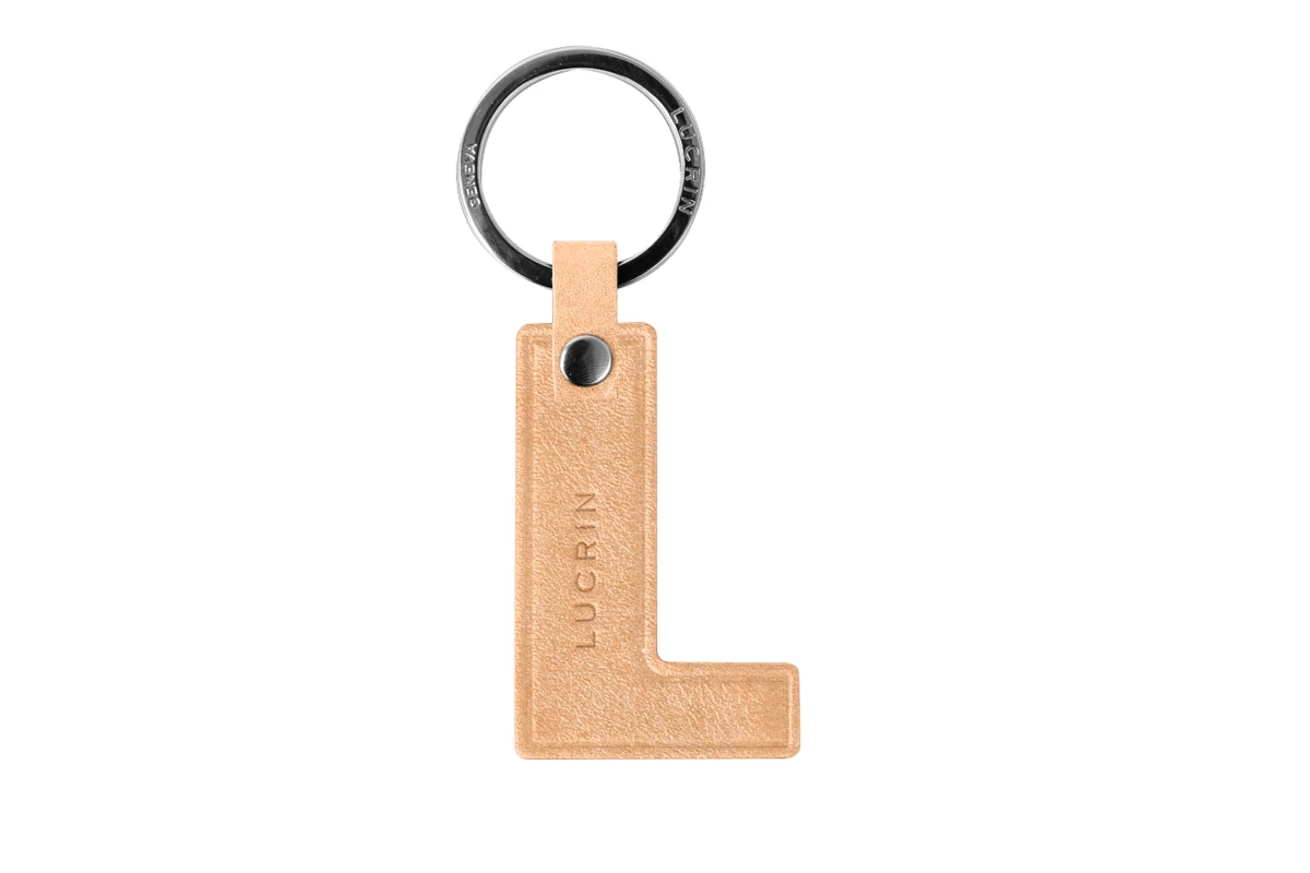| Leather Alphabet Keychain by LUCRIN Geneva - Natural - Vegetable ...