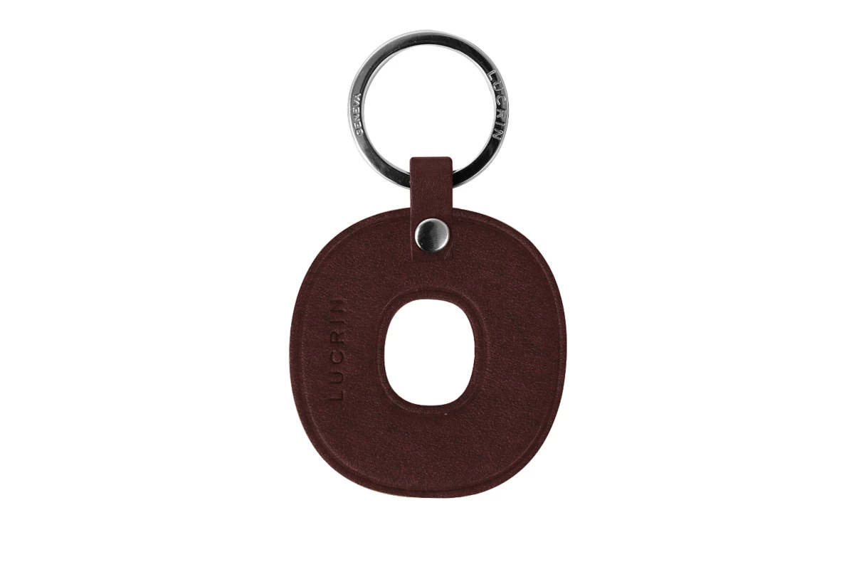 | Leather Alphabet Keychain by LUCRIN Geneva - Dark Brown - Vegetable ...