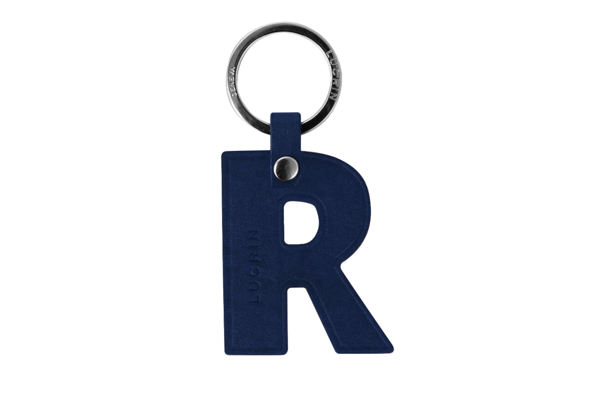 | Leather Alphabet Keychain by LUCRIN Geneva - Denim Blue - Vegetable ...