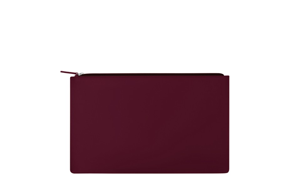 | Flat Leather Document case size A4 - Burgundy - Smooth Leather