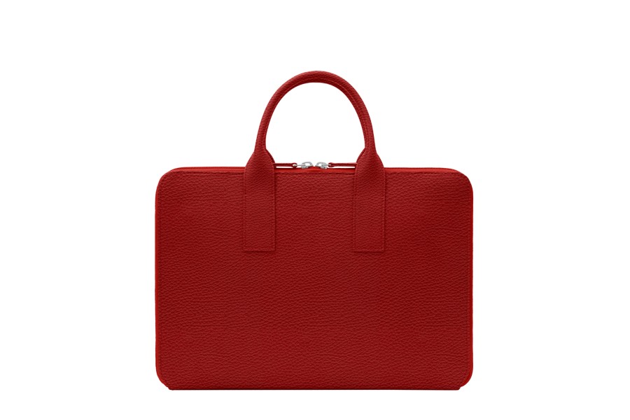 | Leather Laptop Case with Handle for MacBook Neo | LUCRIN - Red ...