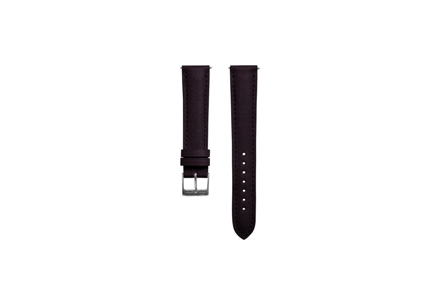 | Premium Leather 18 mm Watch Bands for Women - Dark Brown - Smooth ...