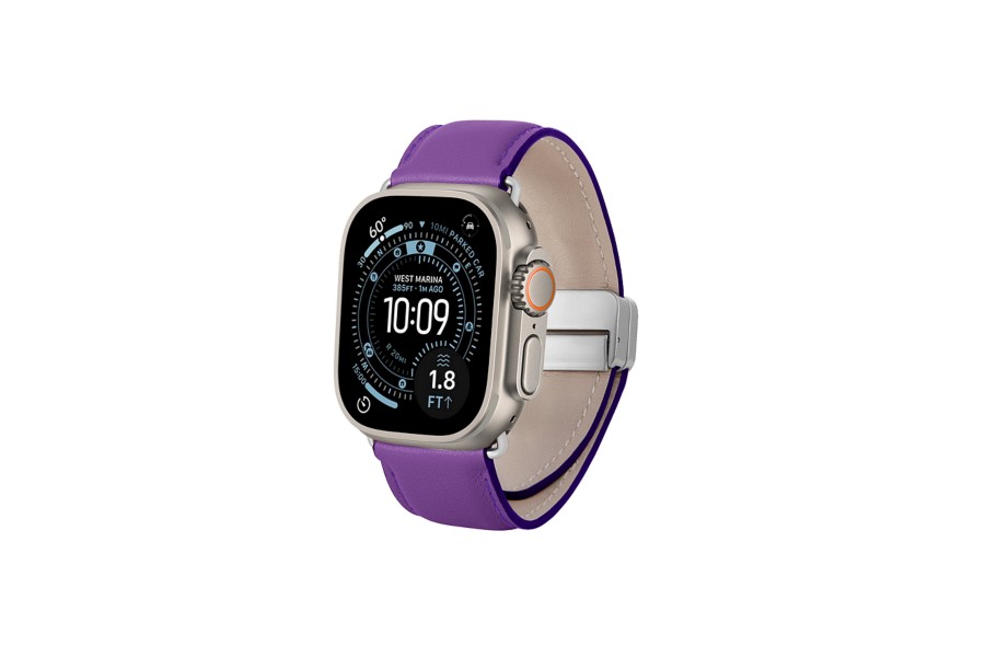 Apple Watch Ultra Strap with Sliding Buckle Closure - Lavender - Calf ...
