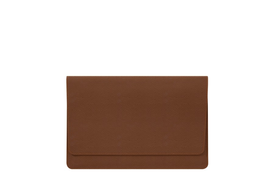 A5 leather pouch with flap