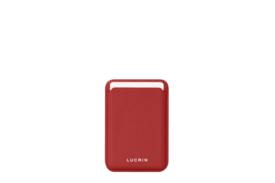 Leather Wallet with MagSafe - Red - Granulated Leather