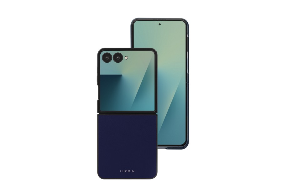Samsung Galaxy Z Flip 7 Case in personalised leather | LUCRIN - Navy ...