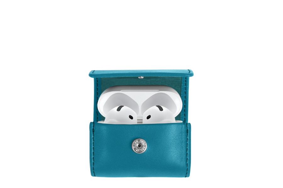 Étui AirPods 4 en cuir personnalisable | LUCRIN Geneva - Turquoise ...