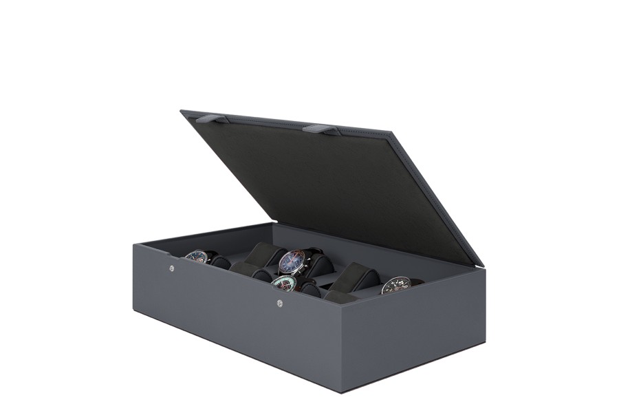 Luxury Leather Watch Box for 8 Watches - Customisable, Wood Base ...