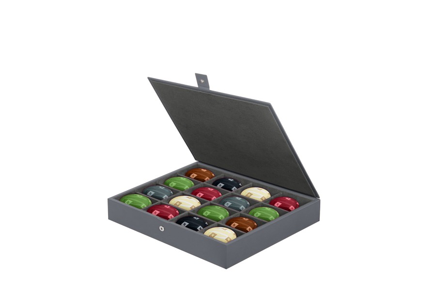 | Caja de cuero para guardar cápsulas de café | Personalizable - Gris ...