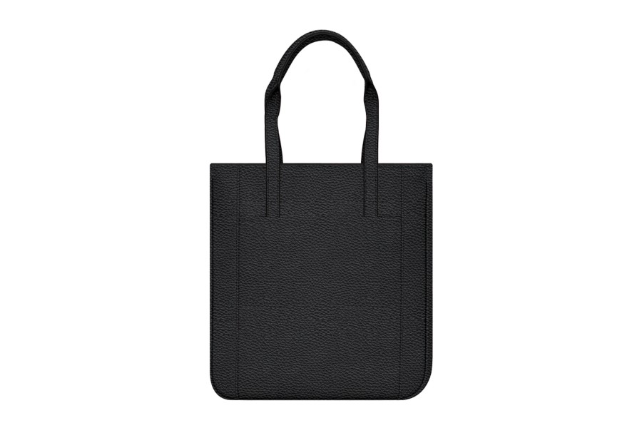 | Leather Tote Bag L5 – Unisex Customisable Design - Black - Pebbled ...