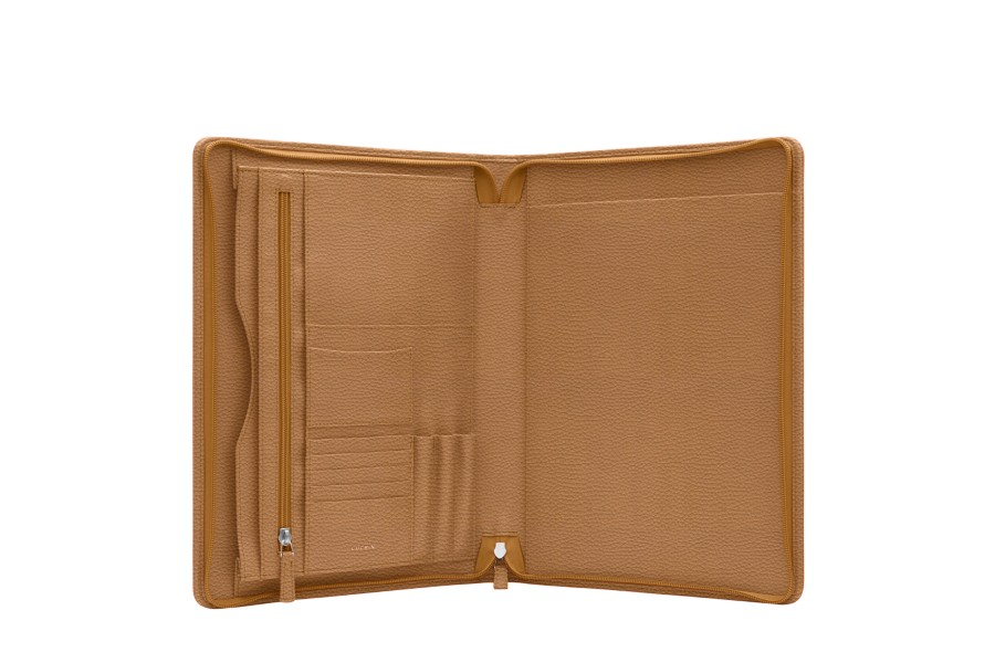 Capa em Couro para documentos A4 Personalizável - Natural - Couro Granulado