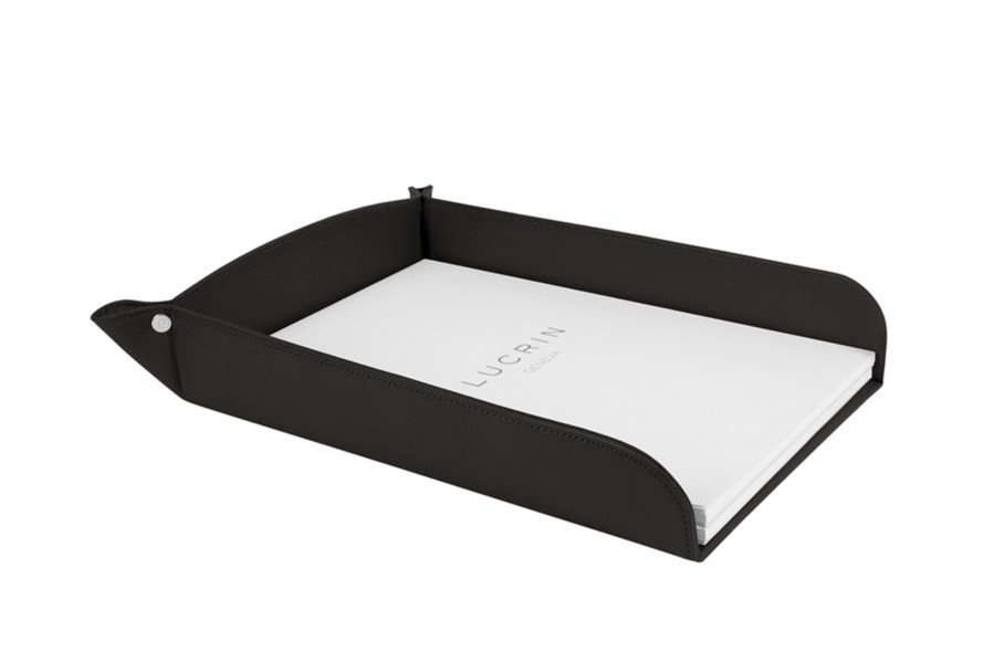 A4 Leather Paper Tray - Anthracite - Plant-Based Material
