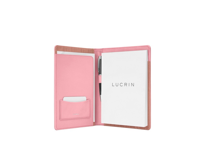 A5 document wallet - Pink - Smooth Leather