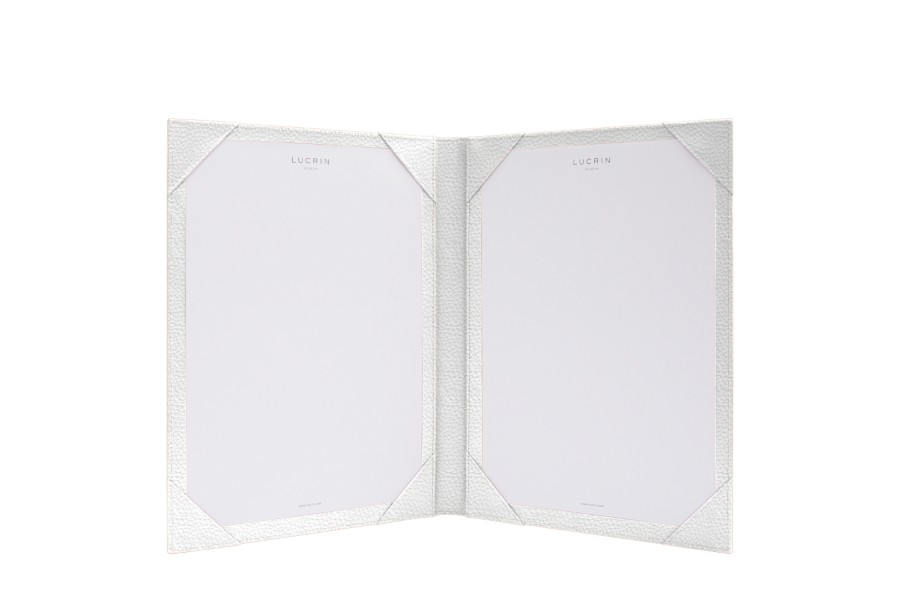 Leather signing pad - White - Granulated Leather