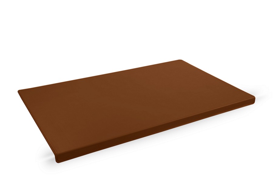 Large desk pad with edge protector - Tan - Smooth Leather