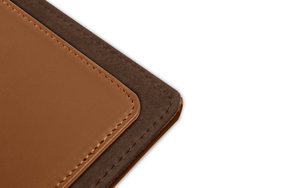 Large desk pad with edge protector - Tan - Smooth Leather