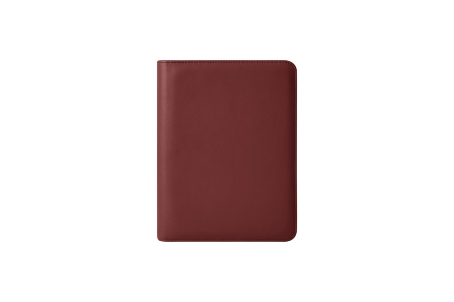 Leather folder case for iPad Mini - Burgundy - Smooth Leather