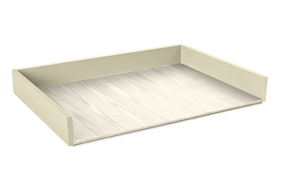 Elegant stackable a4 paper tray - Off-White - Smooth Leather
