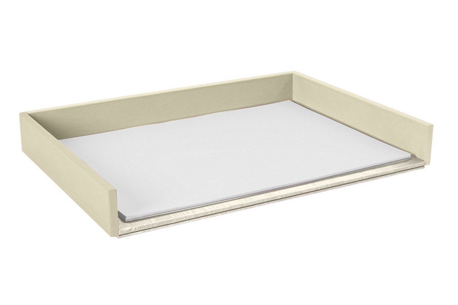 Elegant stackable a4 paper tray - Off-White - Smooth Leather