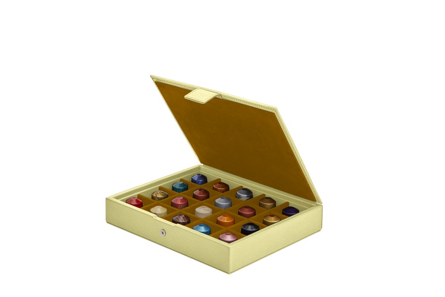 Leather Box for Nespresso Capsules | Presentation Case - Pastel Yellow ...